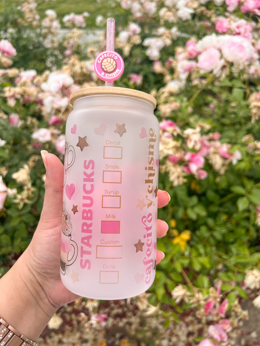 Cafecito Y Chisme Frosted Glass Can Athena And Co